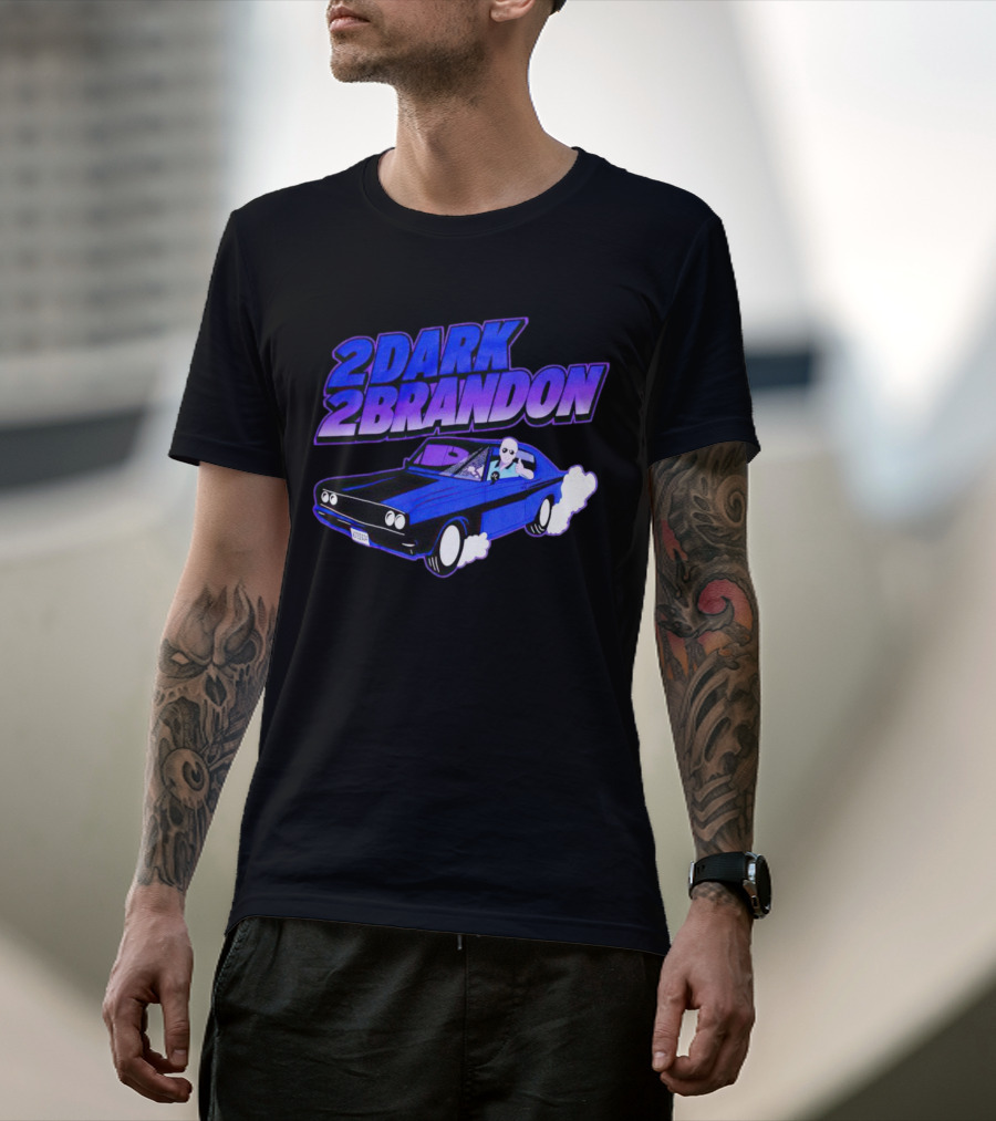 2 Dark 2 Brandon Purple Car Graphic With Driving Character T-Shirt