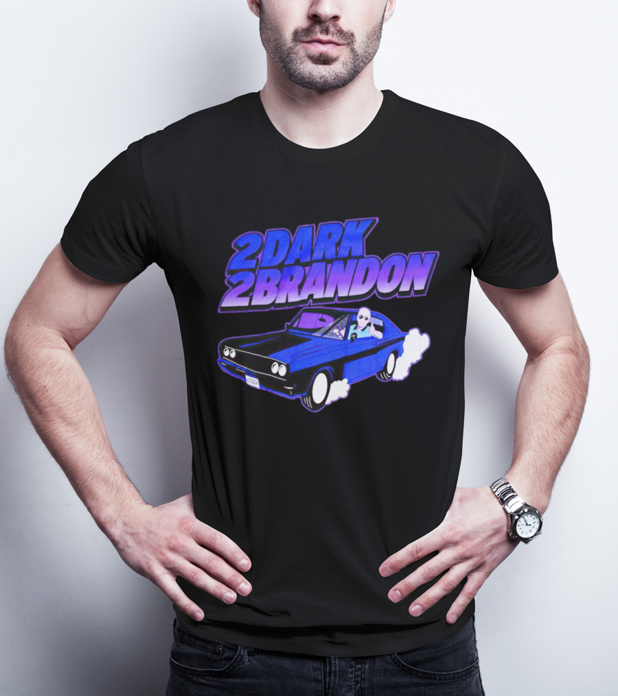 2 Dark 2 Brandon Purple Car Graphic With Driving Character T-Shirt