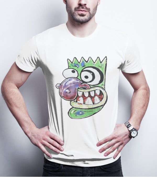 Hypno Eggplant Cartoon Fusion Character With Whimsical Eyes And Grinning Teeth T-Shirt