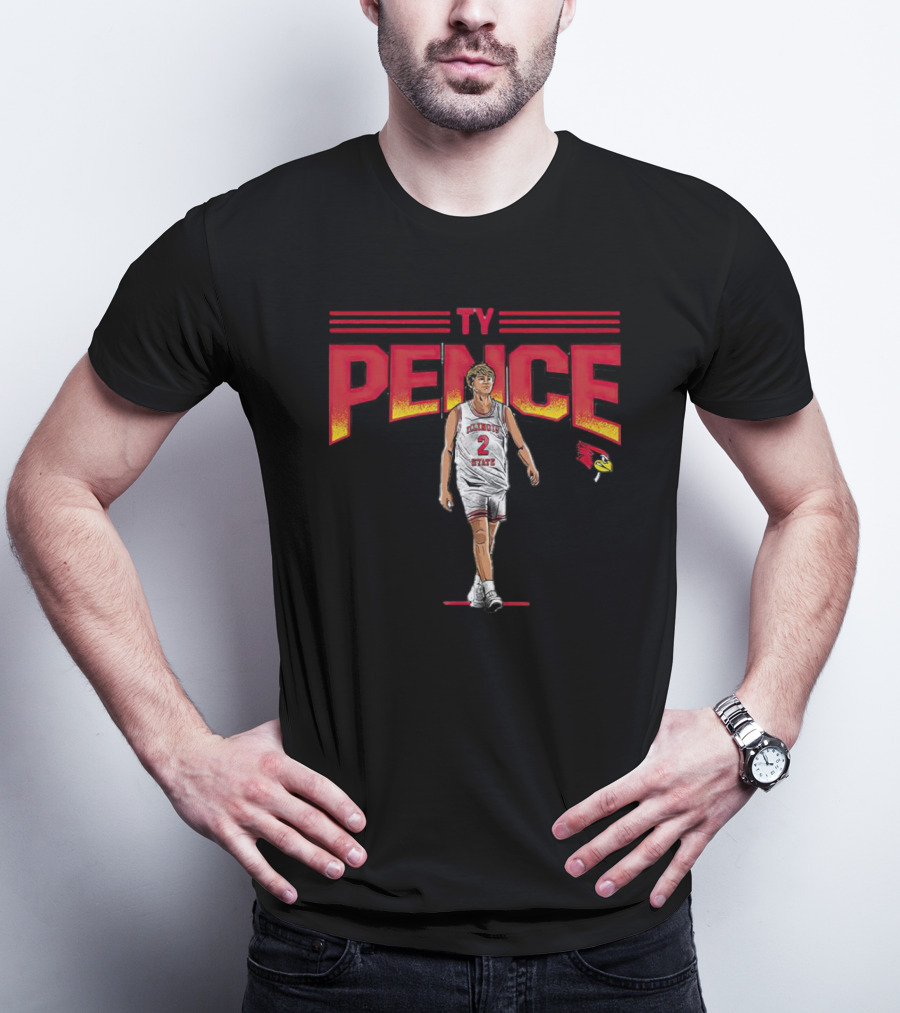 Ty Pence Illinois State Basketball Caricature T-Shirt
