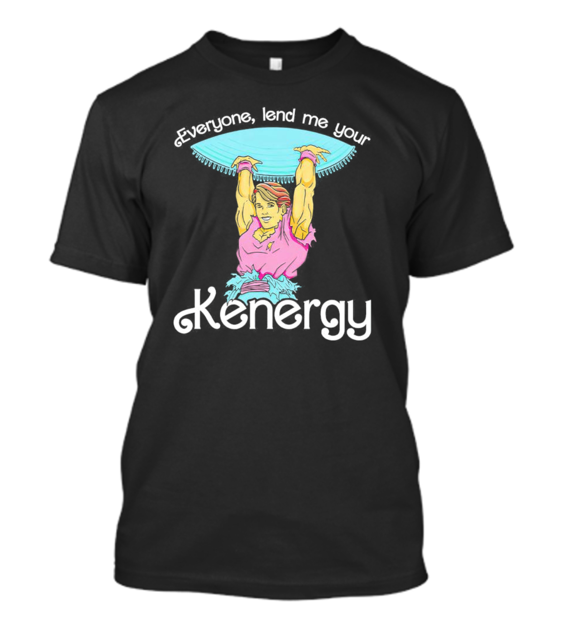 Everyone Lend Me Your Kenergy 80s Workout Style With Colorful Fitness T-Shirt