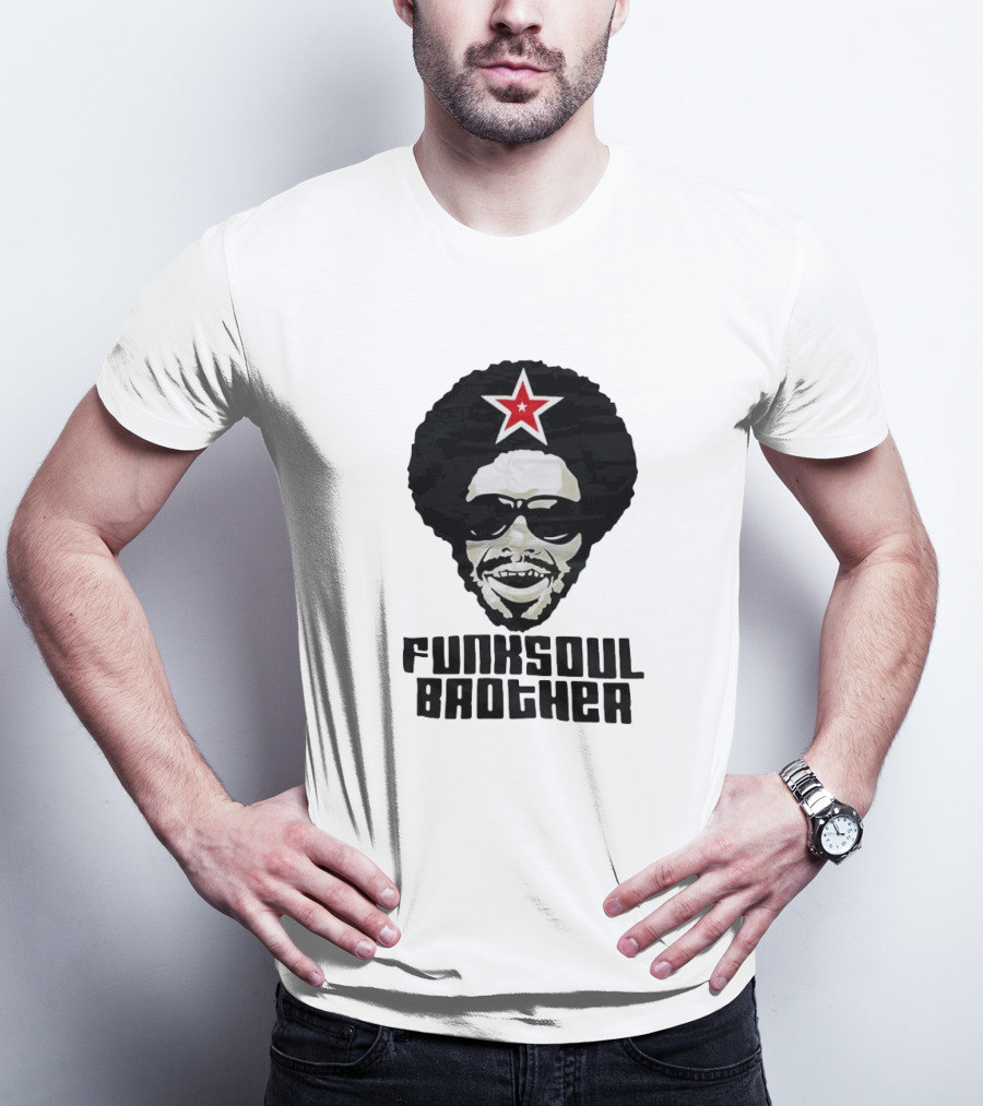 Funk Soul Brother Afro Star Retro Vintage T-Shirt