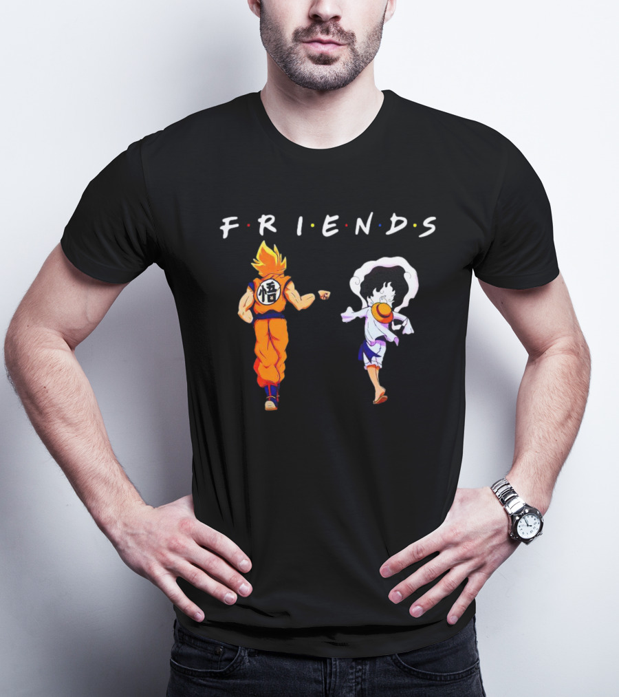 Son Goku And Luffy Friends Walking Together T-Shirt