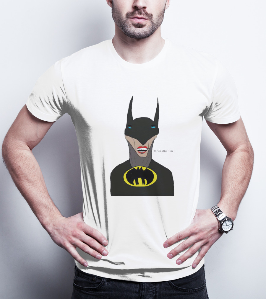 Batman I'll Run After You Joker-Inspired Face With Iconic Bat T-Shirt