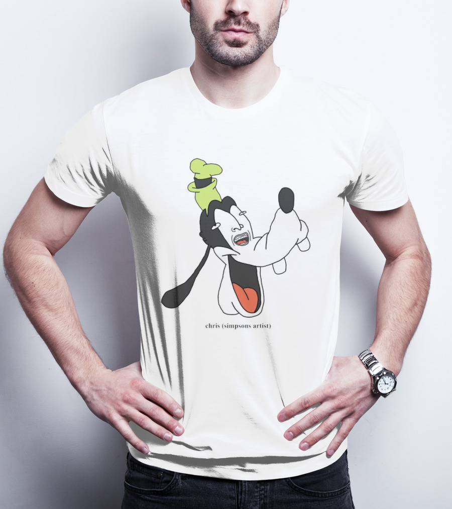 Goofy Chris Simpsons Artist Black T-Shirt