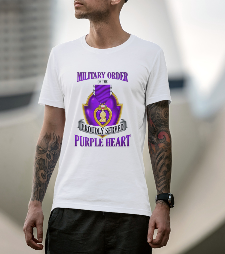Military Order Of The Proudly Served Purple Heart Honor Emblem T-Shirt
