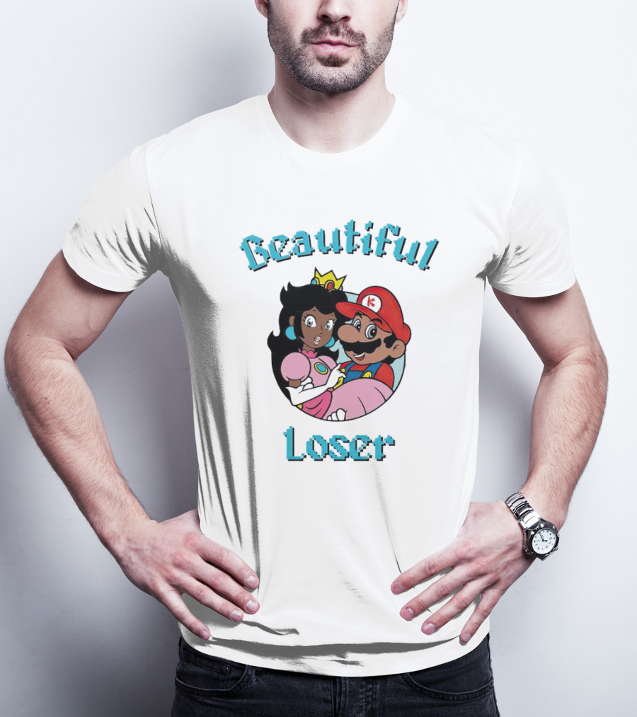 Beautiful Loser Super Smash Bros Parody Princess And Plumber T-Shirt