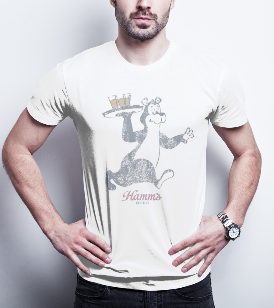Hamm's Beer Bear Serving Drinks T-Shirt