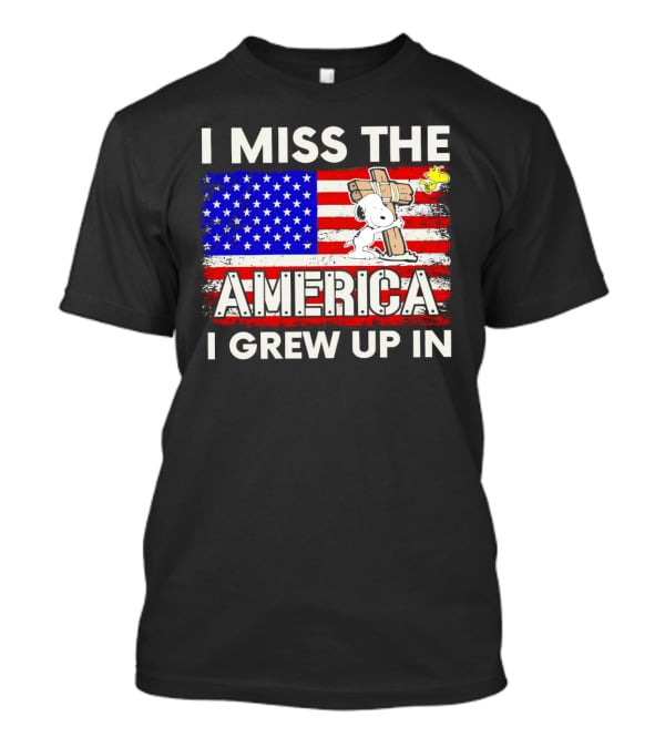 I Miss The America I Grew Up In Snoopy US Flag T-Shirt