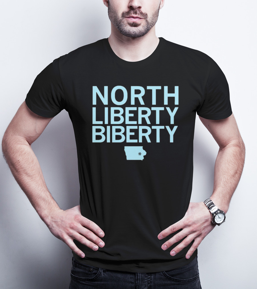 North Liberty Biberty Iowa Map T-Shirt