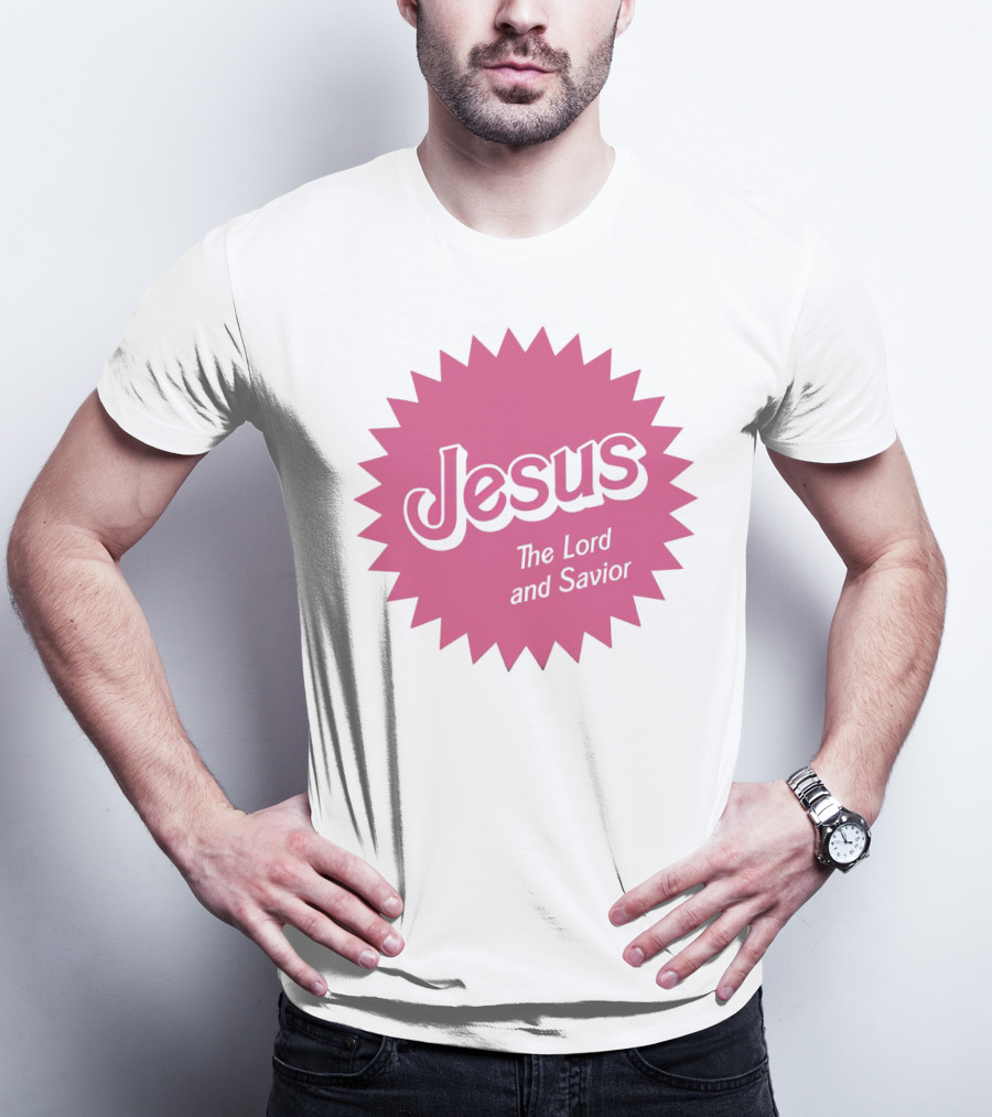 Jesus The Lord And Savior Barbie Style Pink Burst T-Shirt