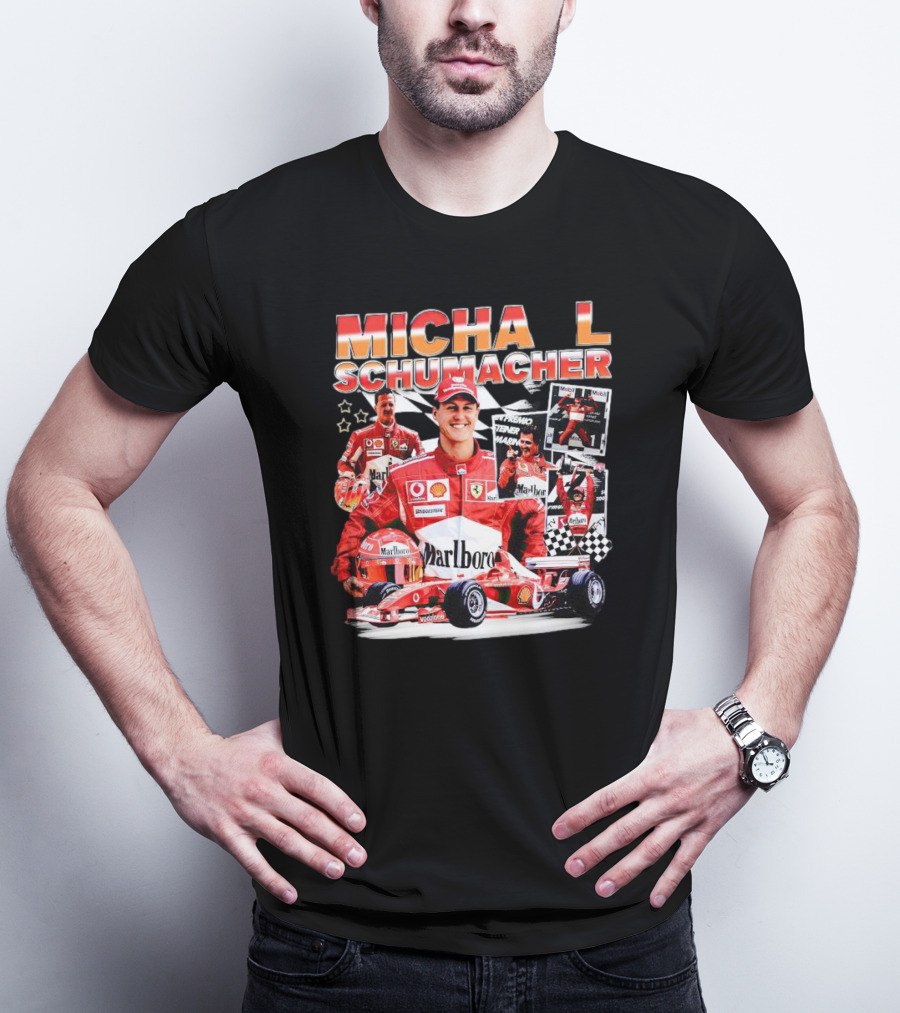 Michael Schumacher F1 Racing Legend Ferrari Champion Collage T-Shirt