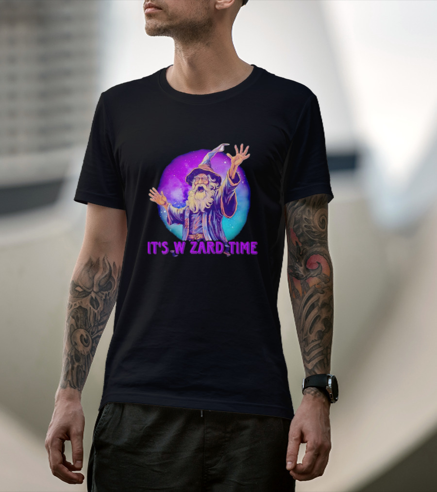 It's Wizard Time Magical Purple Space Wizard T-Shirt