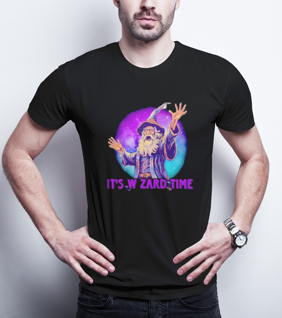 It's Wizard Time Magical Purple Space Wizard T-Shirt