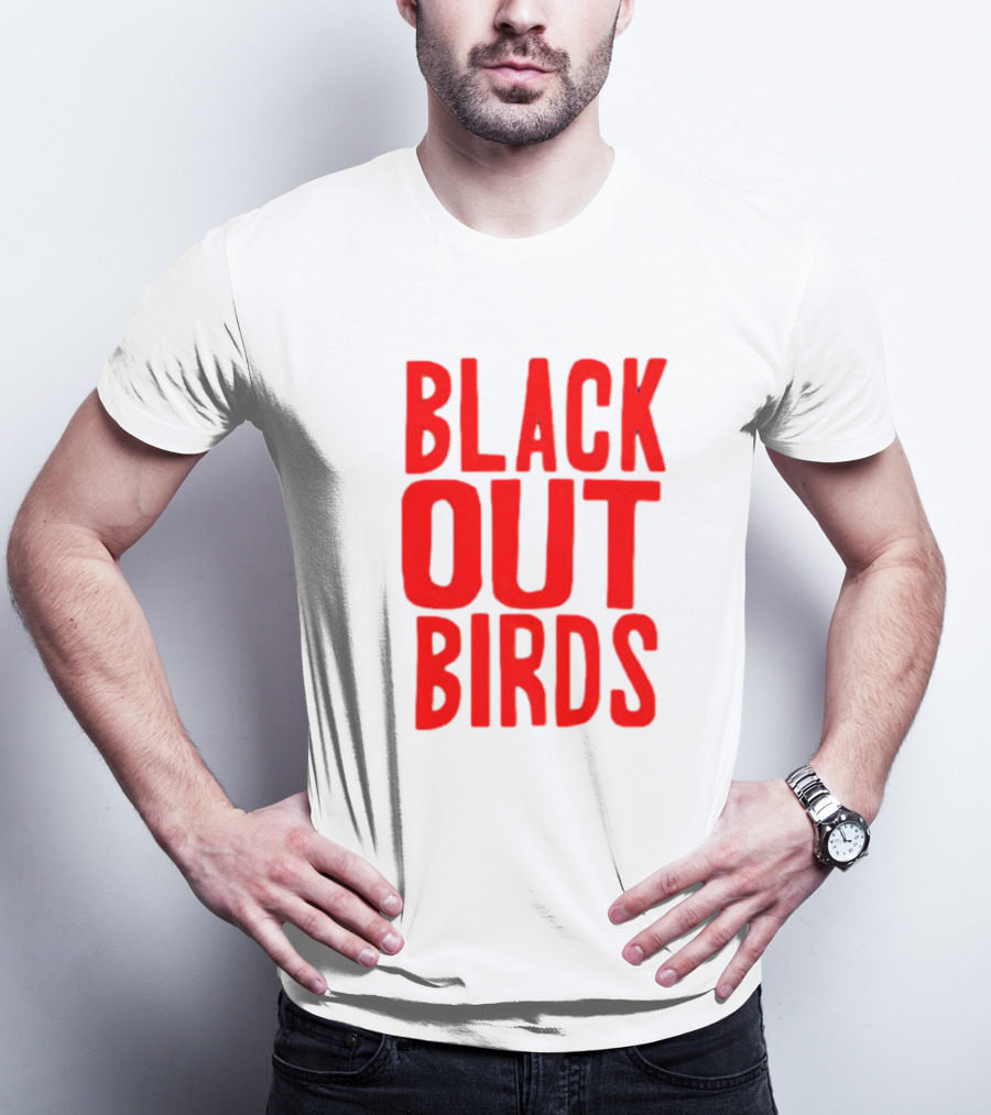 Louisville Black Out Birds Bold Red Text T-Shirt