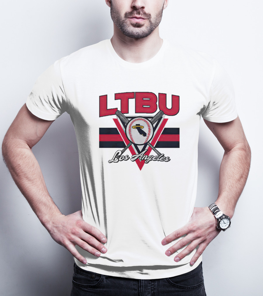 LTBU Los Angeles Baseball Crossed Bats Halo T-Shirt