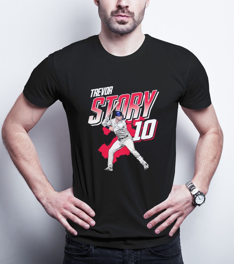 Trevor Story 10 Baseball Player City Map T-Shirt