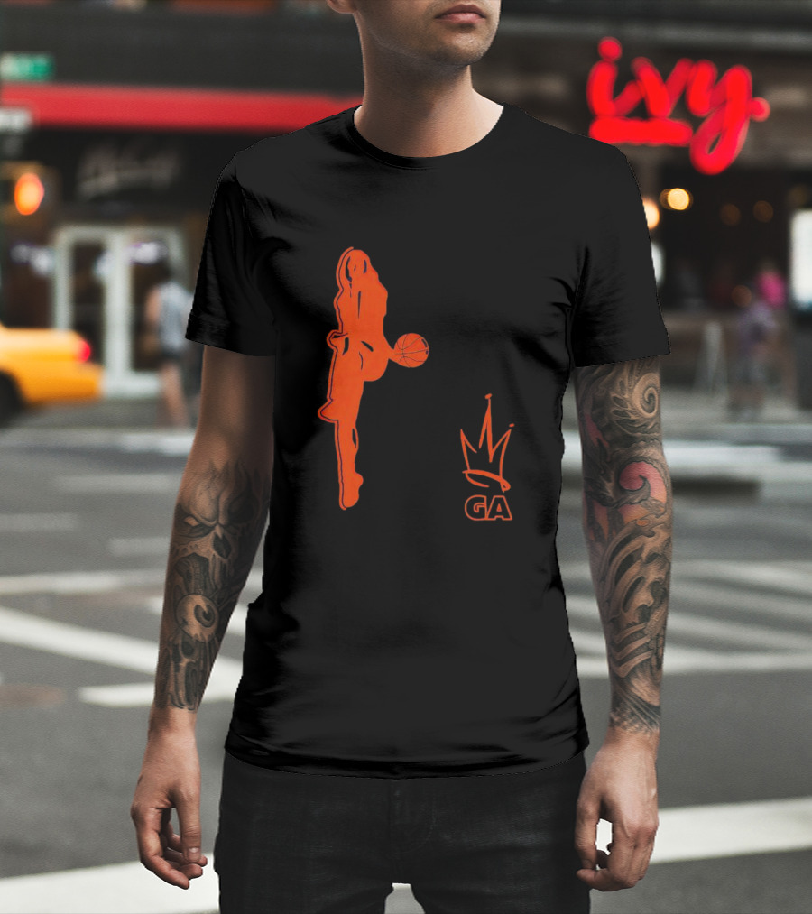 Georgia Amoore GA Basketball Silhouette With Crown T-Shirt