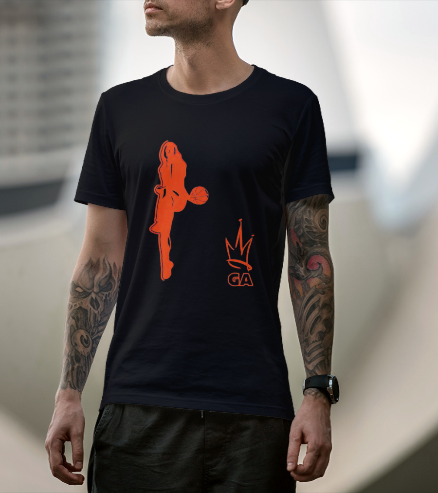Georgia Amoore GA Basketball Silhouette With Crown T-Shirt