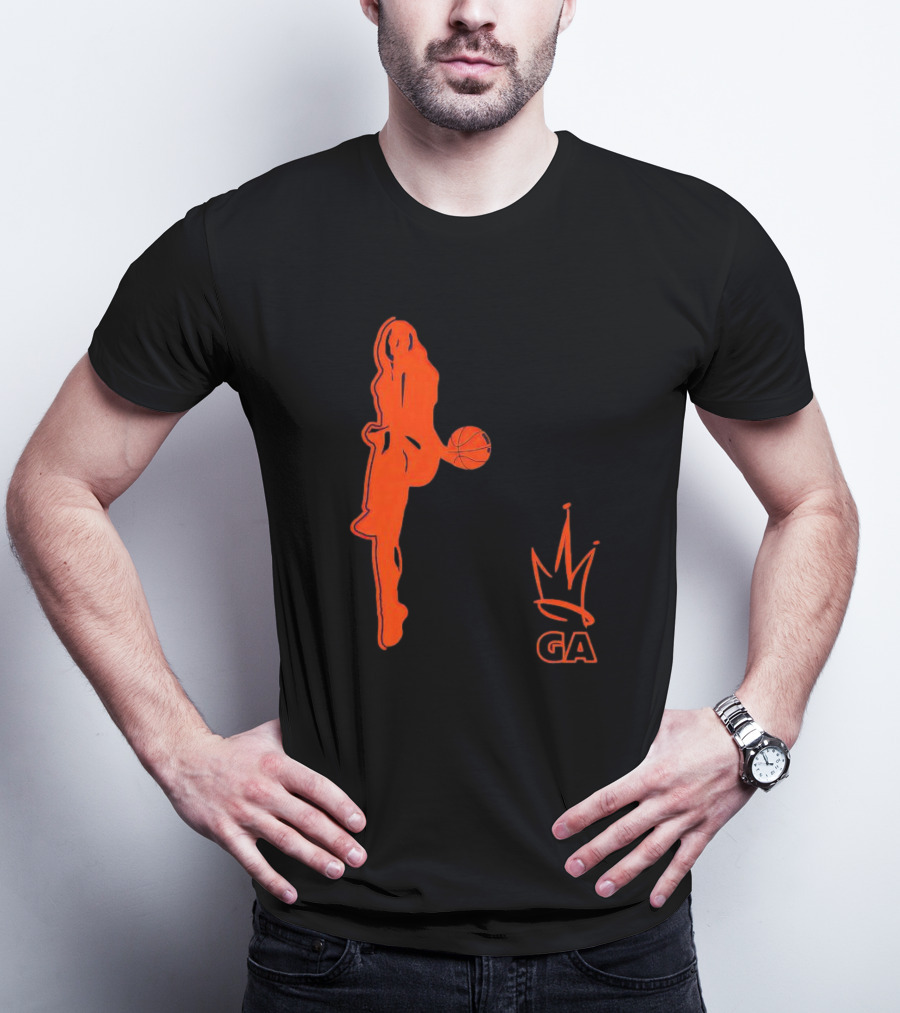 Georgia Amoore GA Basketball Silhouette With Crown T-Shirt