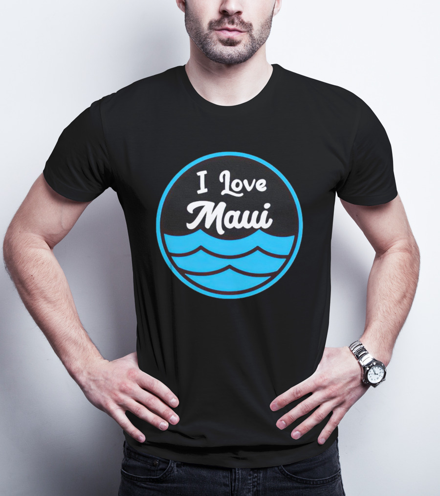 I Love Maui Waves Circular T-Shirt