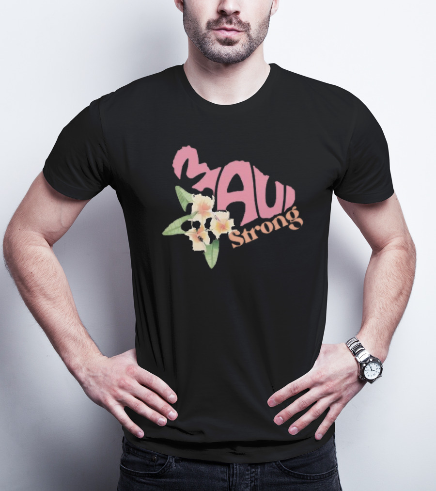 Maui Strong Plumeria Flower Island Resilience T-Shirt
