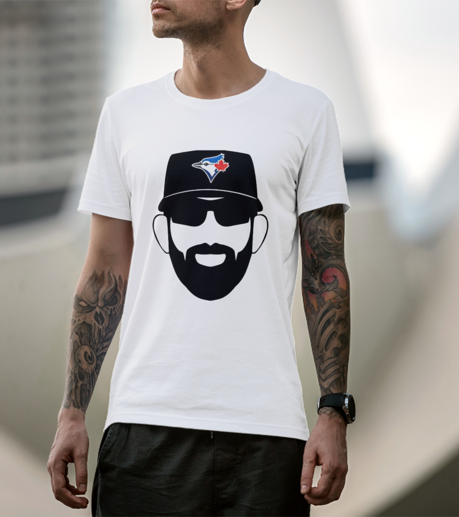 Toronto Blue Jays Jose Bautista Honda Level Of Excellent Blue Jay Logo Hat And Beard T-Shirt