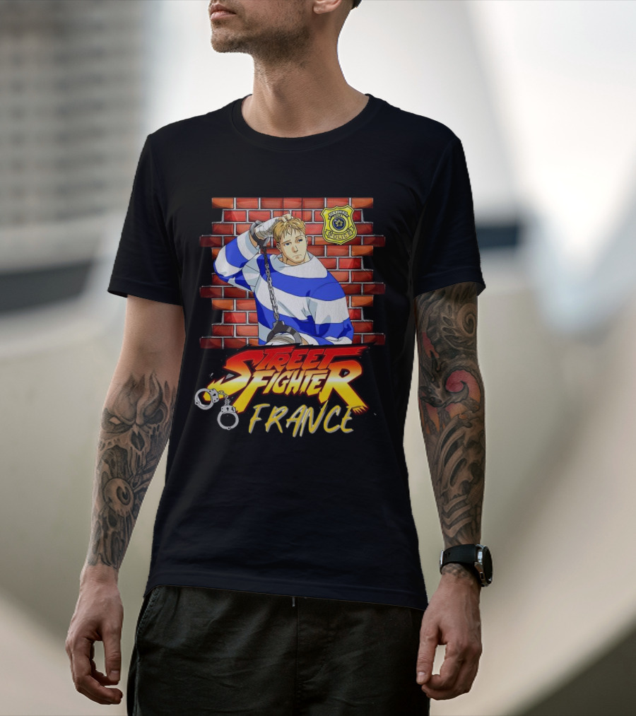 Street Fighter Cody France Police Brick Wall T-Shirt