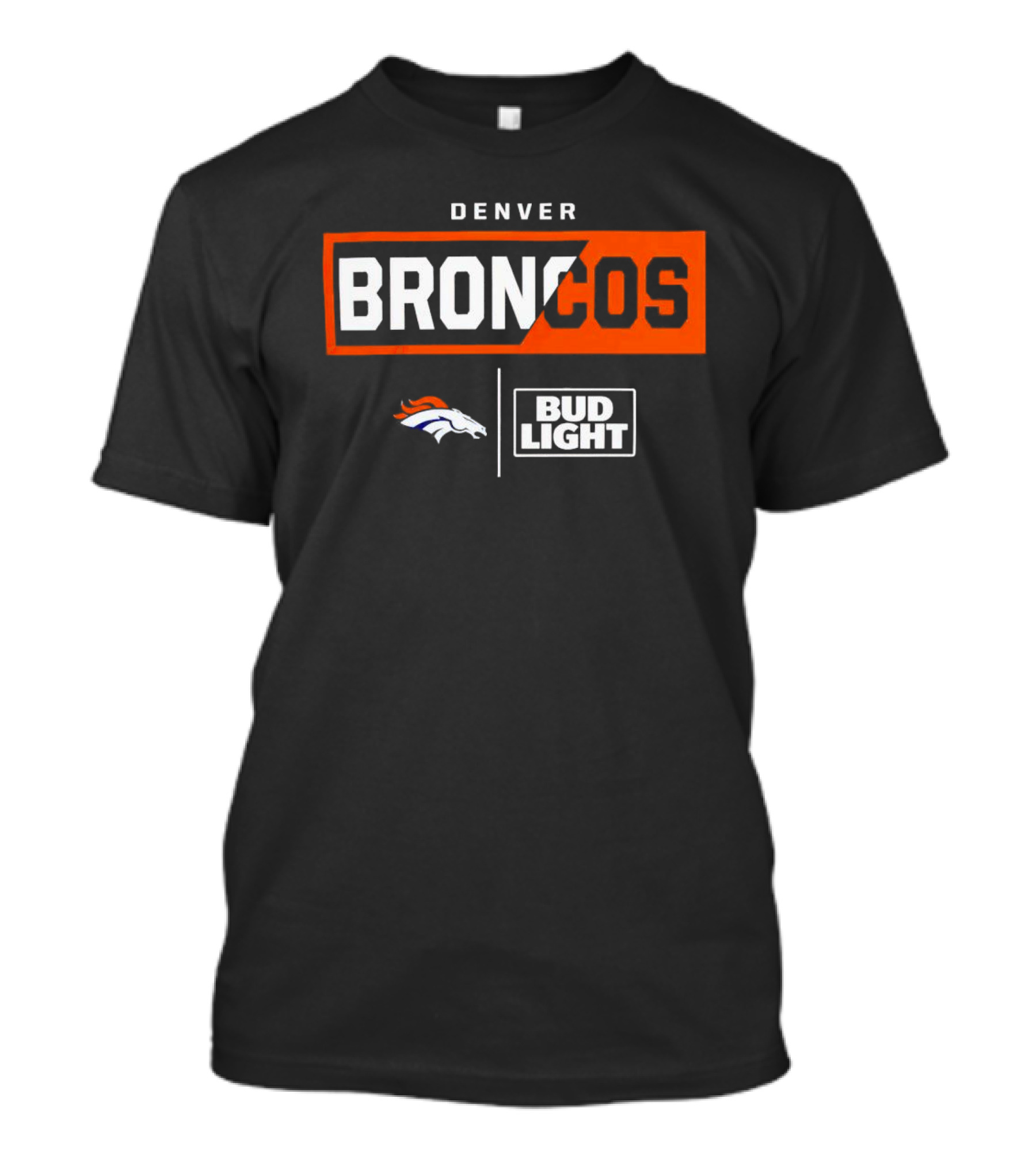 Denver Broncos Bud Light NFL Logo Collaboration T-Shirt