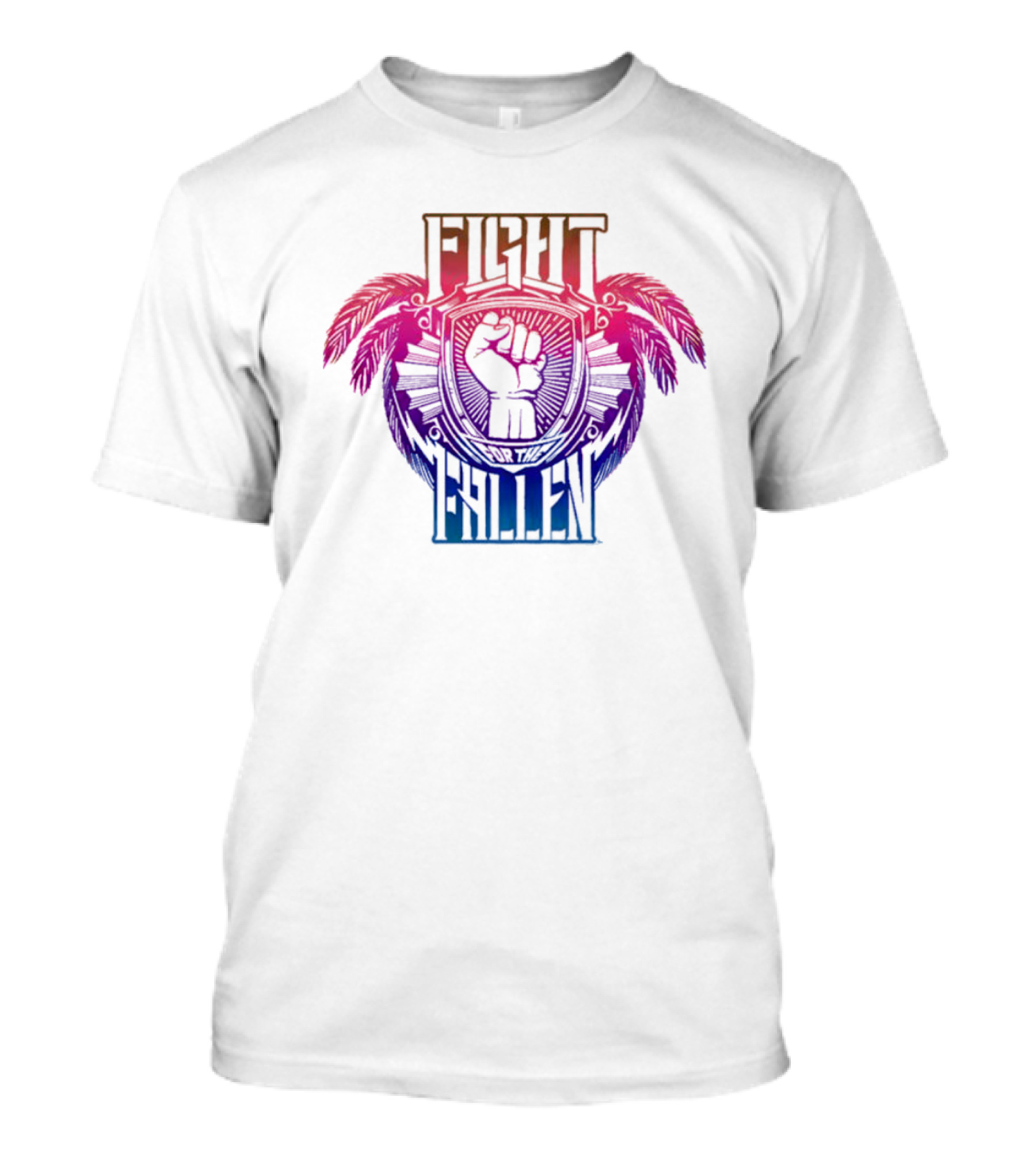 Fight For The Fallen AEW Fist Emblem With Feathers T-Shirt