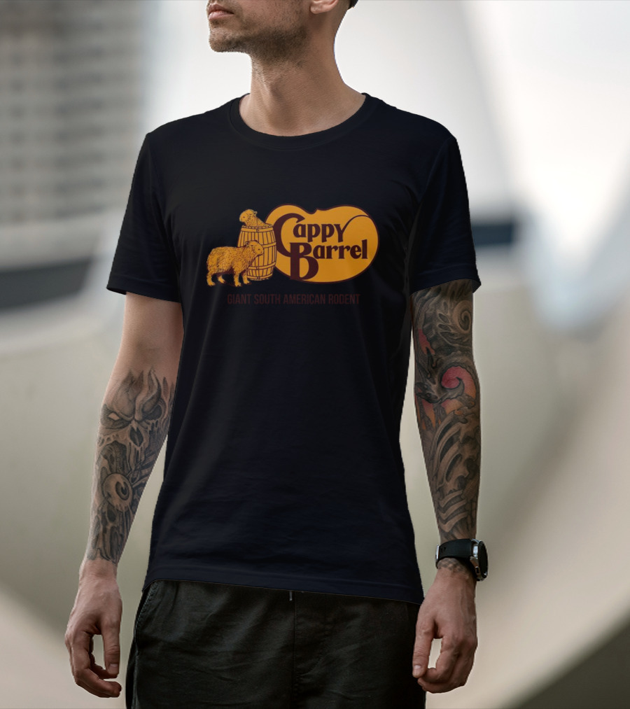 Cappy Barrel Giant South American Rodent Capybara Duo T-Shirt