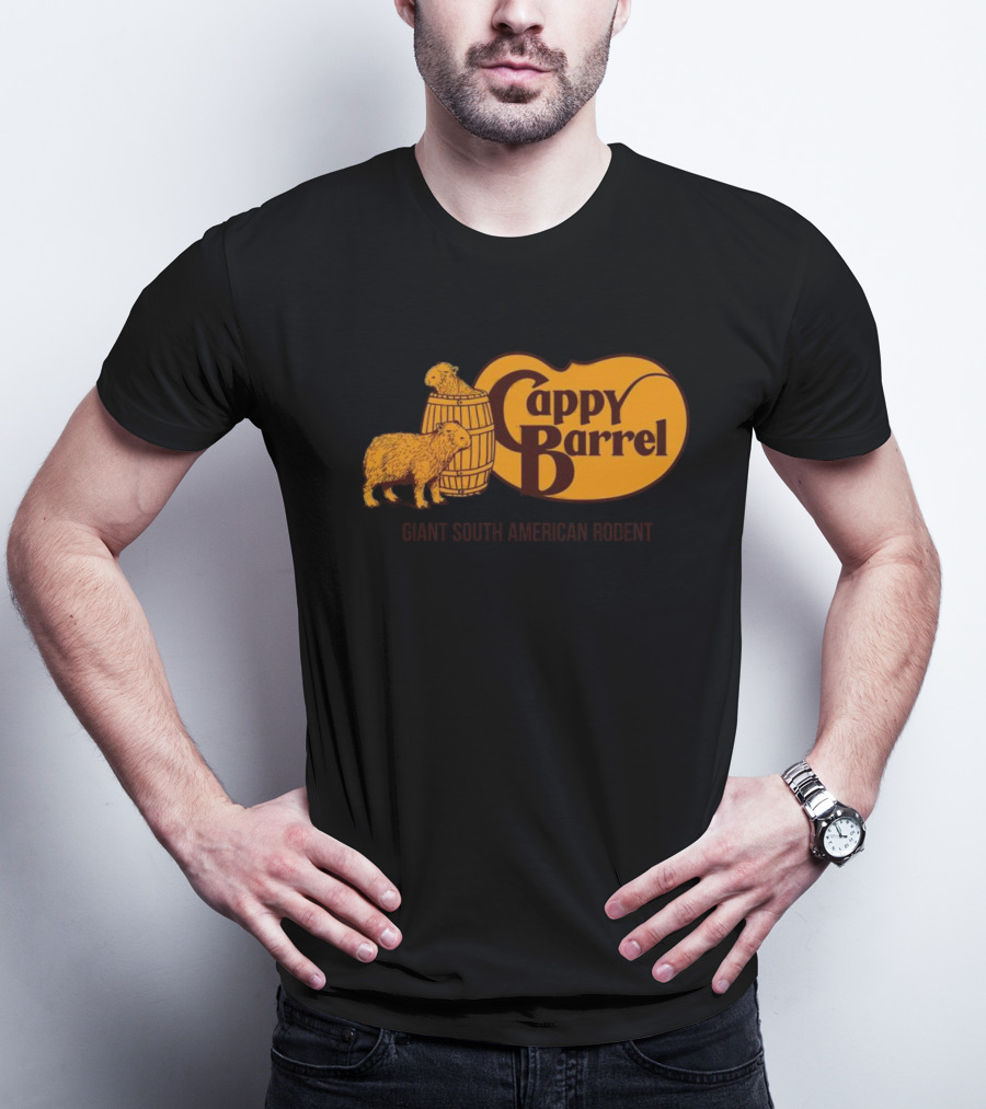 Cappy Barrel Giant South American Rodent Capybara Duo T-Shirt