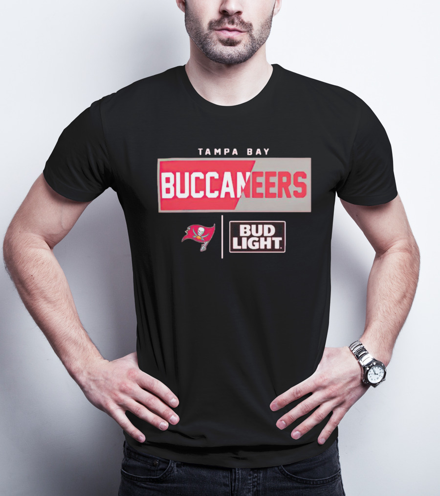 Tampa Bay Buccaneers Bud Light NFL Team Logo Collaboration T-Shirt