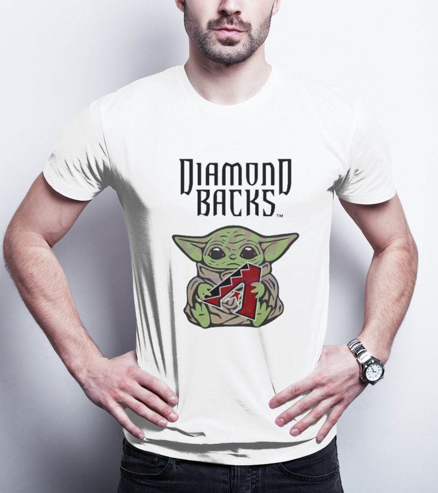 Diamondbacks Baby Yoda Hugging T-Shirt
