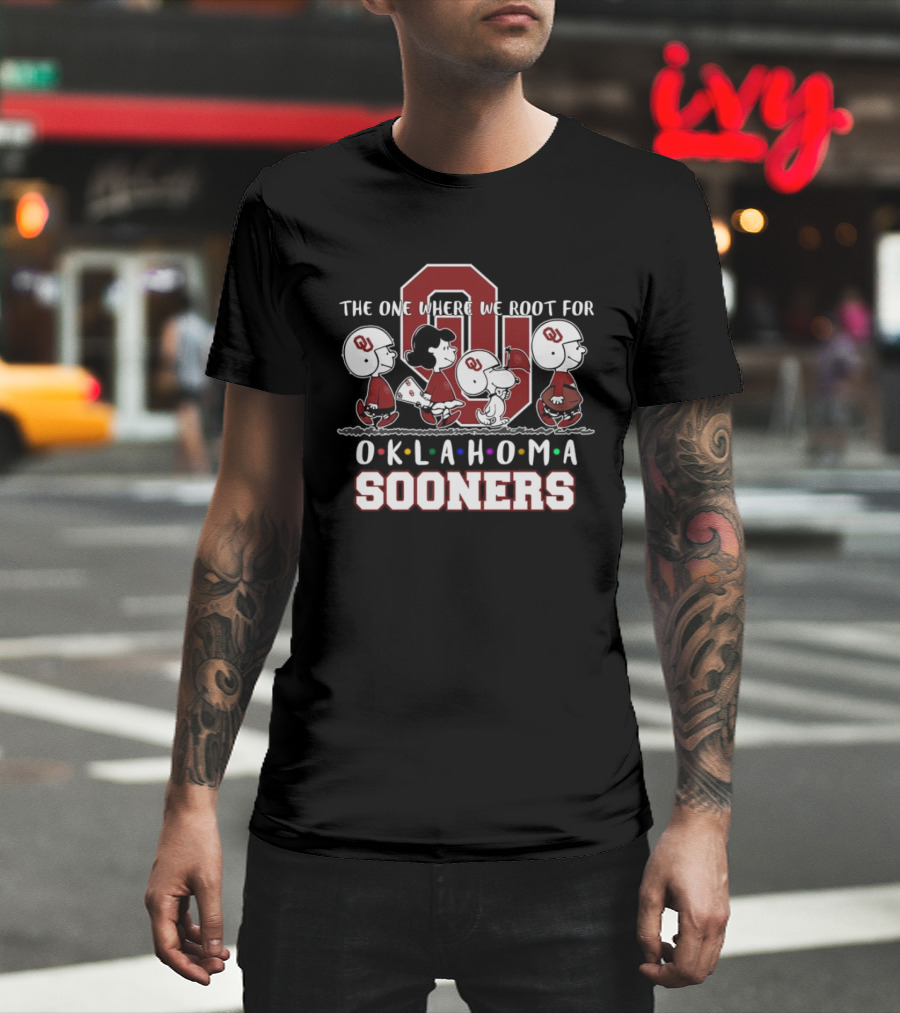 The One Where We Root For Oklahoma Sooners Peanuts Characters Football T-Shirt