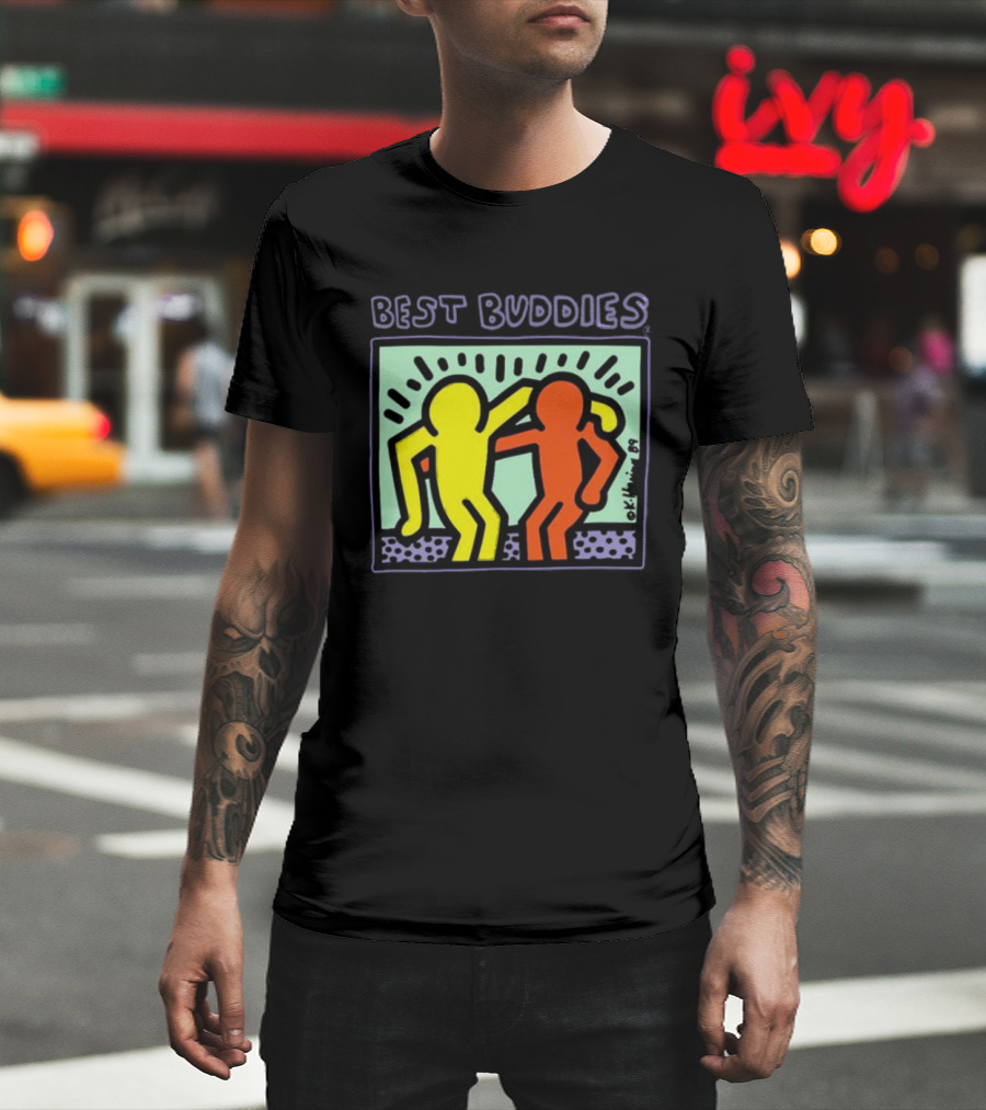 Keith Haring Best Buddies Dancing Figures T-Shirt