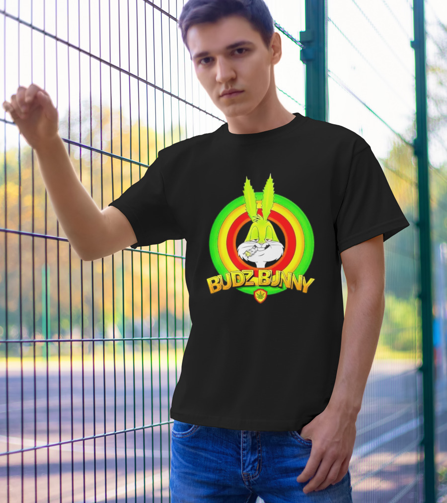 Budz Bunny Cannabis Inspired Cartoon Character T-Shirt