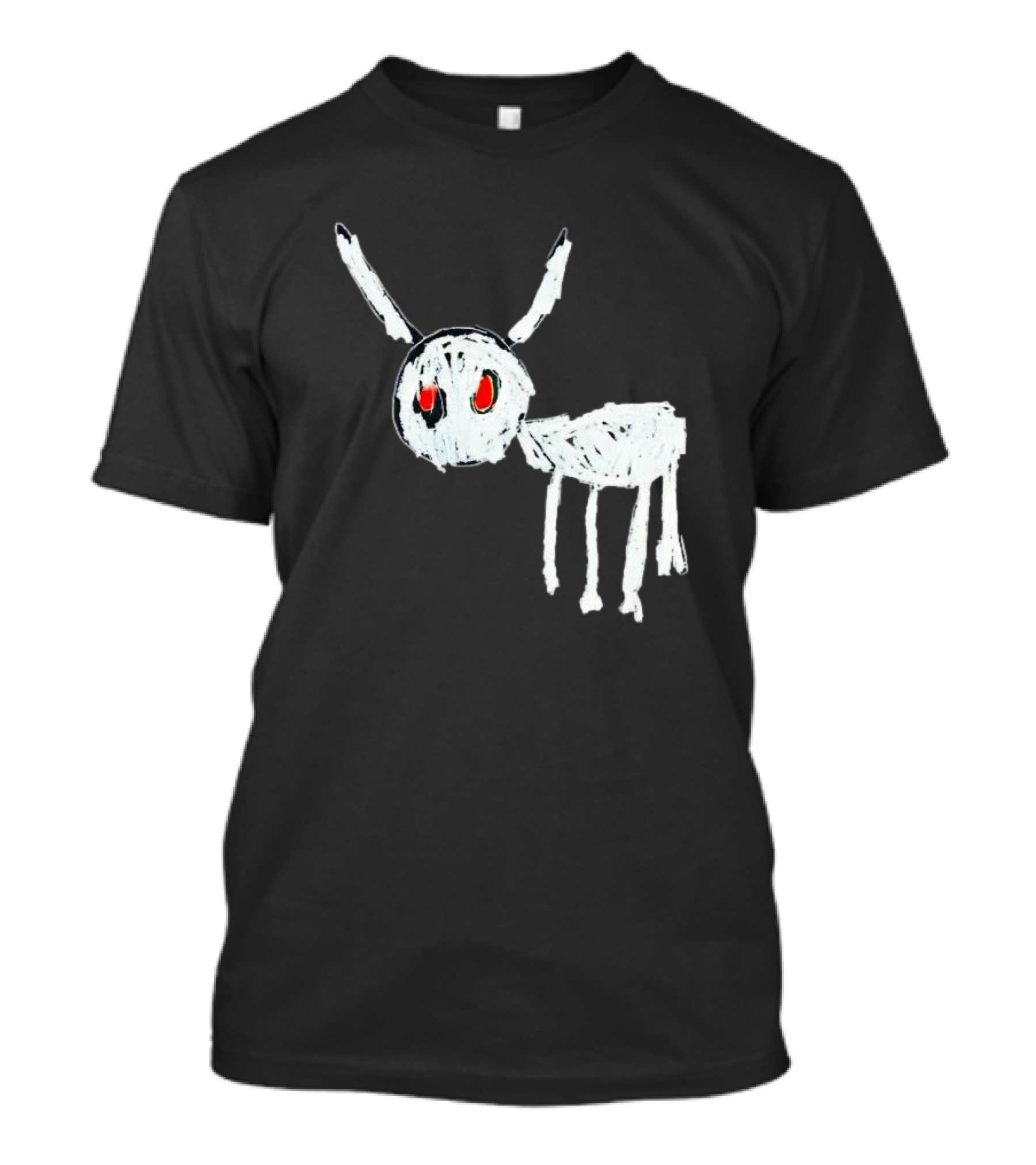 Adonis For All The Dogs With White Abstract Creature Sketch With Red Eyes T-Shirt