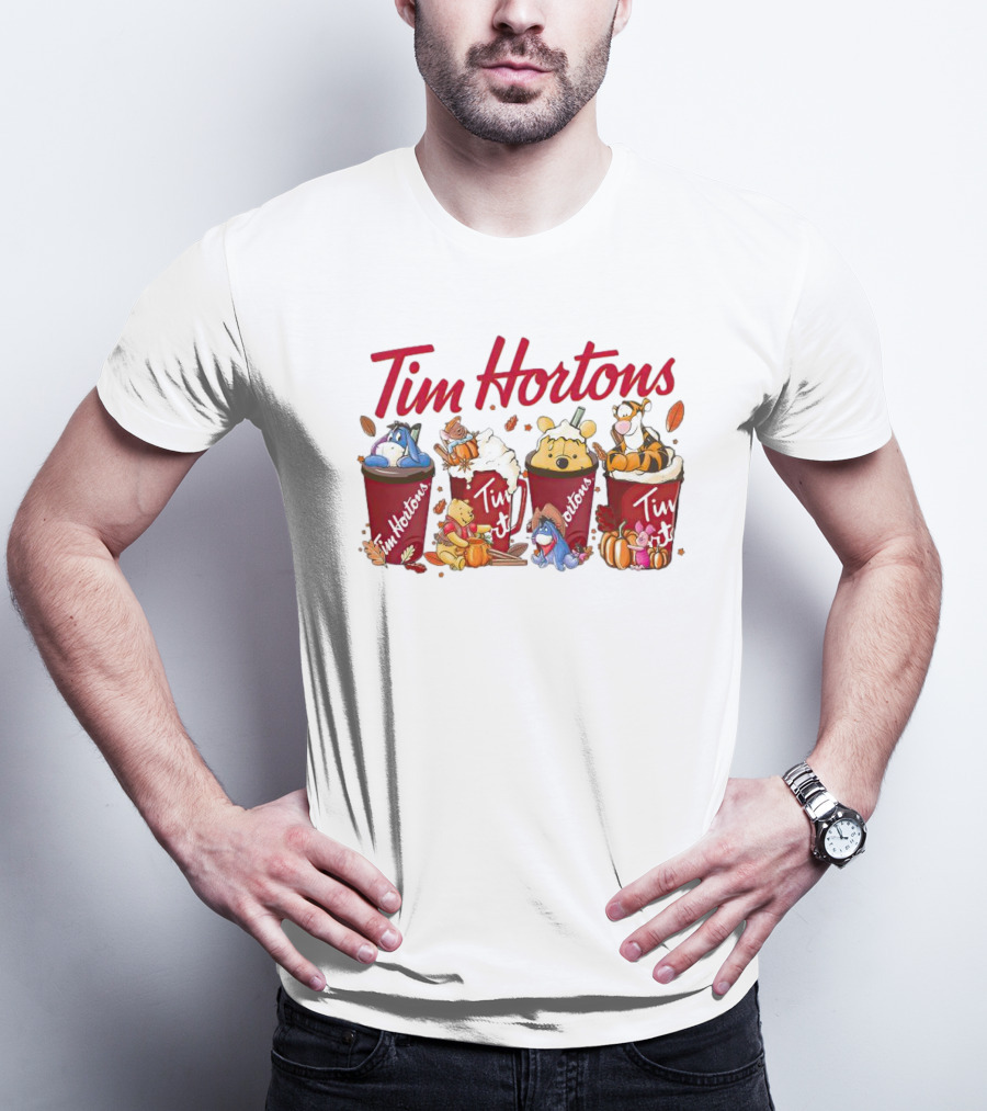 Tim Hortons Disney Characters Autumn Cups T-Shirt