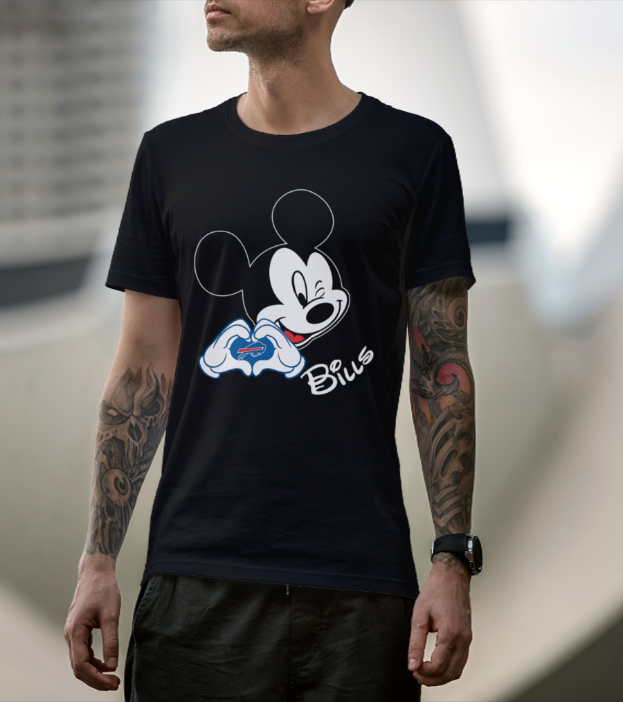 Mickey Heart Hands Buffalo Bills T-Shirt