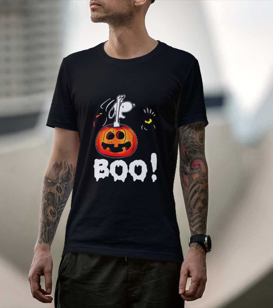 Snoopy And Jack-O'-Lantern Boo Halloween T-Shirt