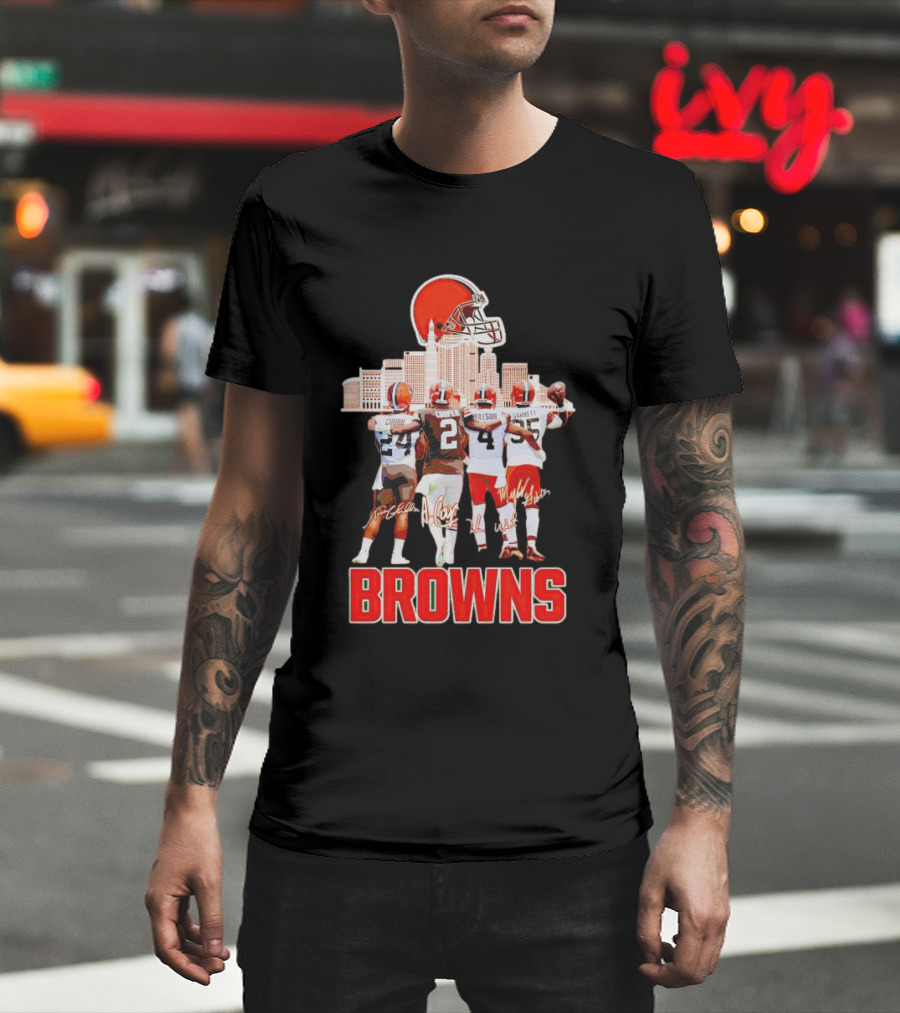 Browns Chubb Cooper Watson Garrett Cityscape Signatures T-Shirt