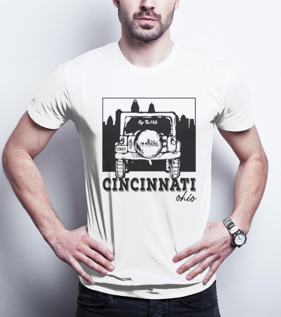 Cincinnati Ohio Jeep Skyline Rip The Nuts T-Shirt