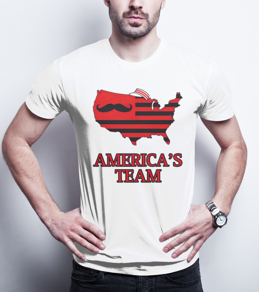 America's Team Moustache Map Cincinnati Men's Fashion T-Shirt