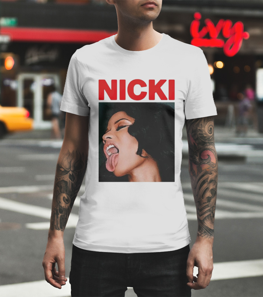 Nicki Sticking Out Tongue Image T-Shirt