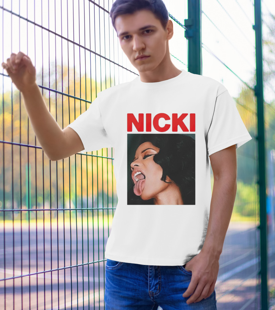 Nicki Sticking Out Tongue Image T-Shirt