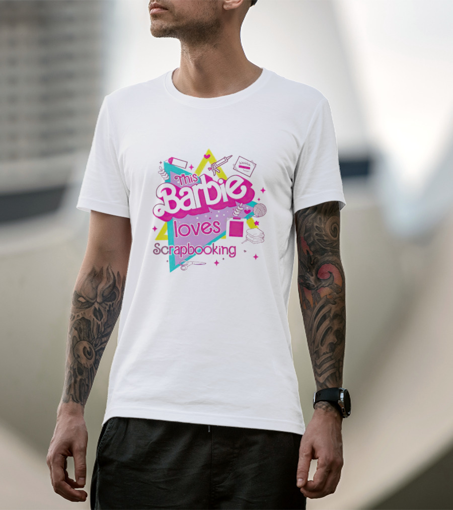 This Barbie Loves Scrapbooking Colorful Craft-Inspired T-Shirt