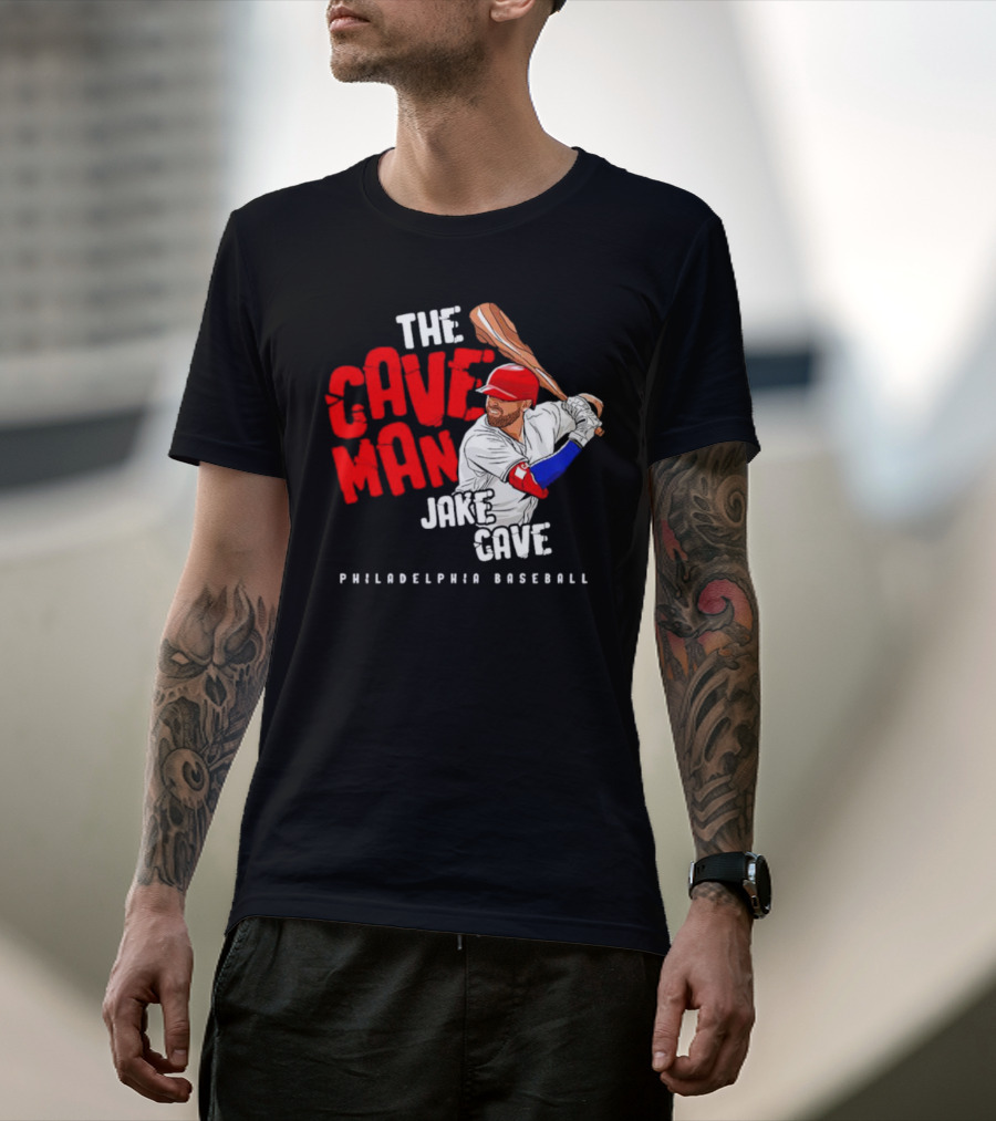 Jake Cave The Caveman Philadelphia Baseball Player T-Shirt