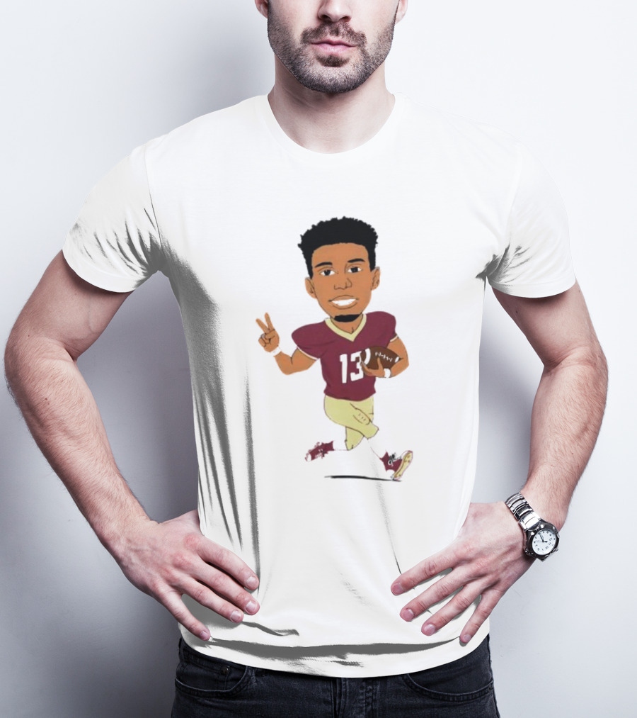 Jordan Travis II Cartoon Football Character Number 13 T-Shirt