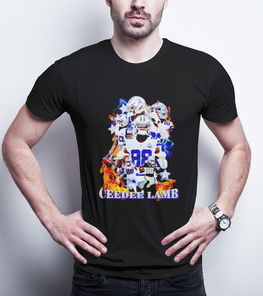 CEEDDEE LAMB 88 Cowboys Fire Stars Collage T-Shirt